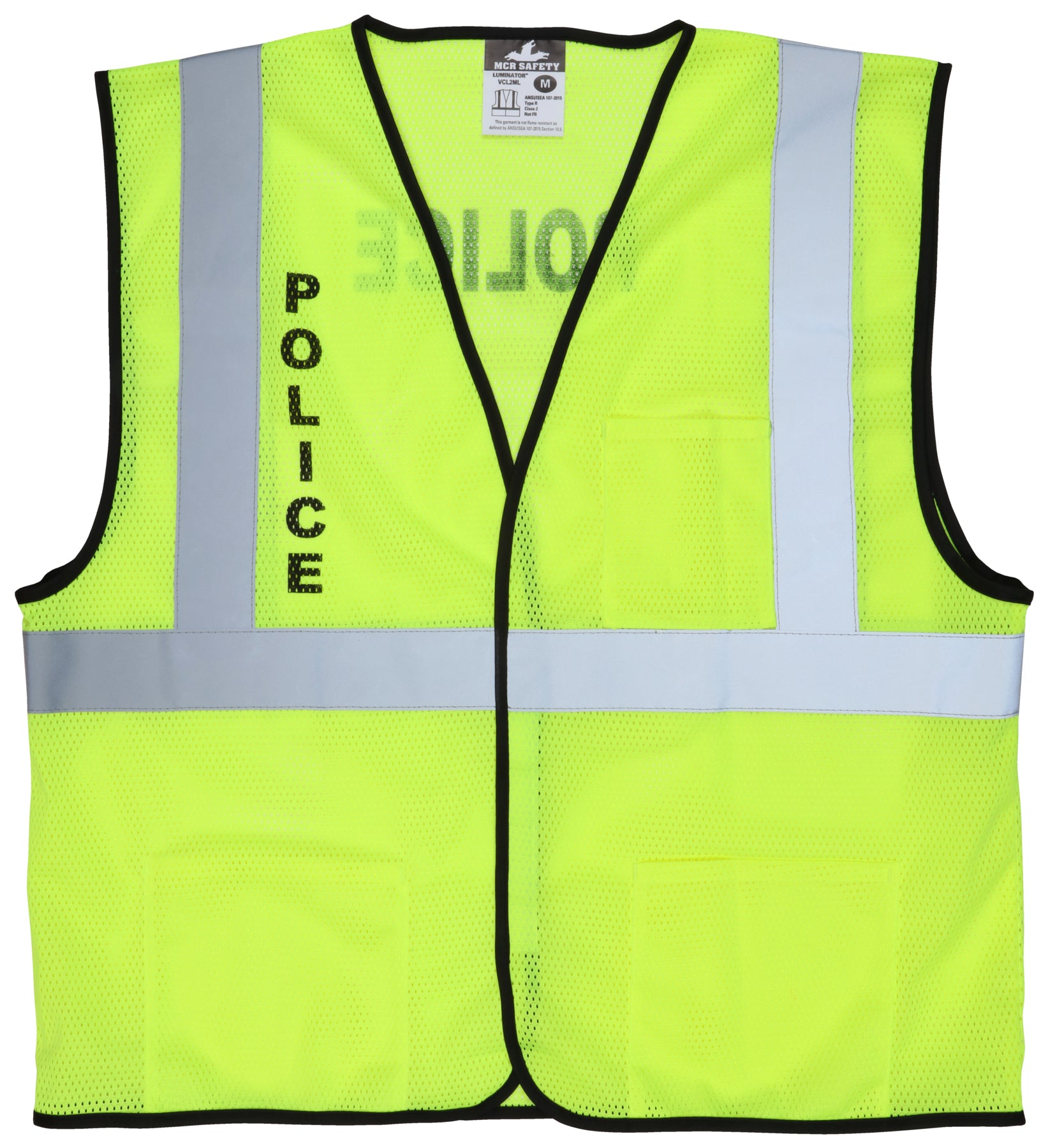 VCL2MLPLC - Hi Vis Reflective Lime Safety Vest Police – MCR Safety's ...